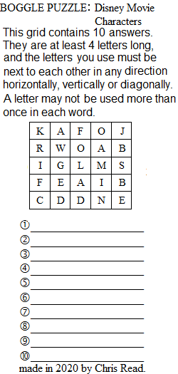Boggle puzzles.